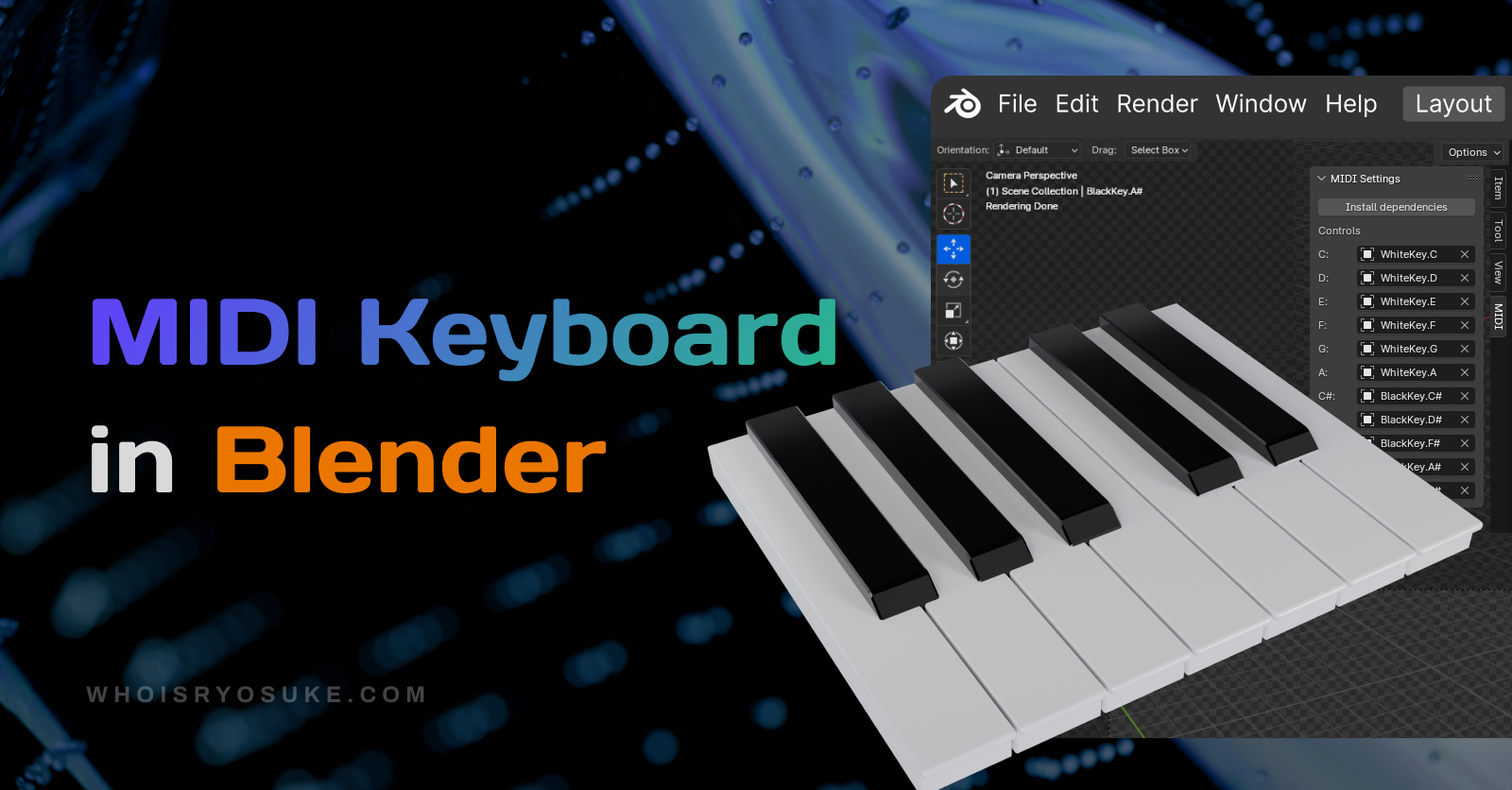 MIDI Keyboard in Blender
